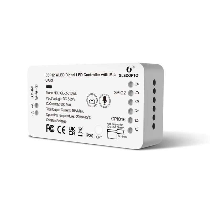 Gledopto ESP32 WLED Digital LED Controller mit Mikrofon, 33,42
